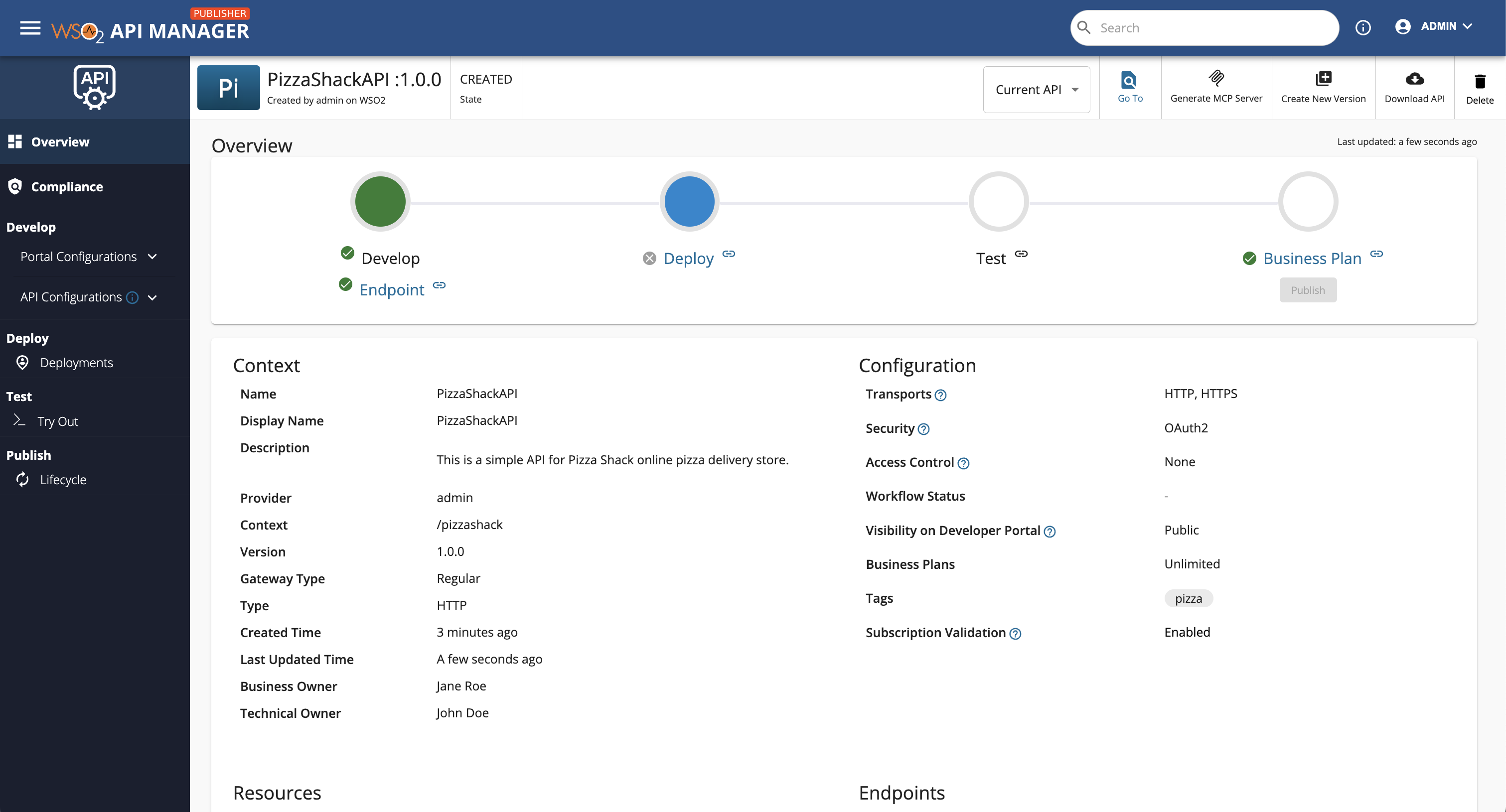 Create an API Using a Service - WSO2 API Manager Documentation